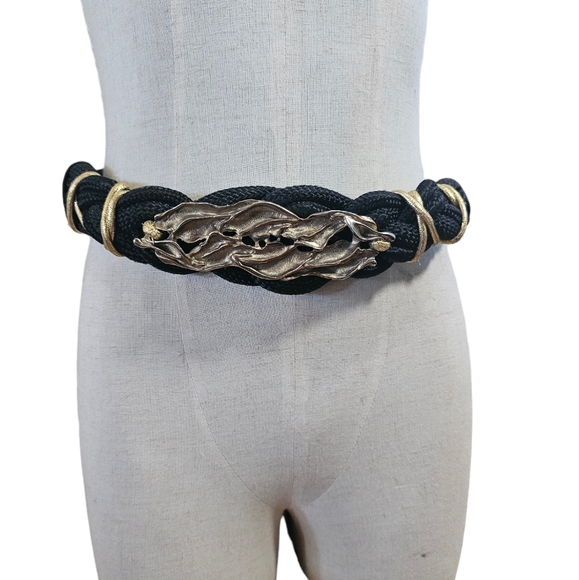 Vintage | Accessories | Vintage Goddess Rope Belt Gold Metal Statement ...